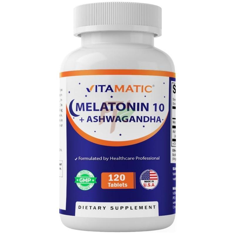 Vitamatic MELATONIN + ASHWAGANDHA (120 табл) - купить в Москве | FitHerb